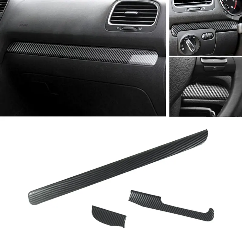 LHD-For-VW-Golf-6-MK6-GTI-2008-2013-ABS-Carbon-Fiber-Texture-Car-Center ...