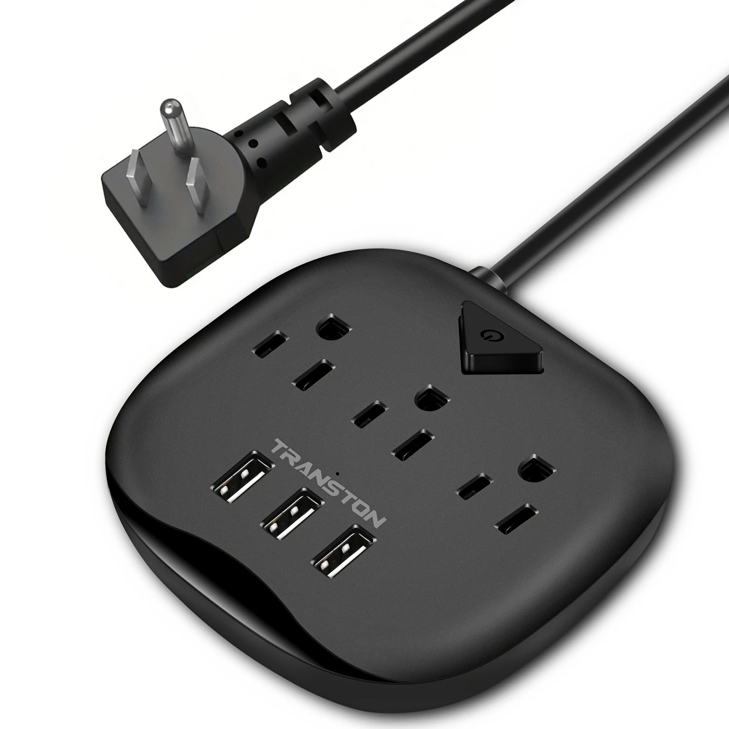 US-Power-Strip-3-Outlets-and-3-USB-Ports-with-Switch-Control-Flat-Plug ...