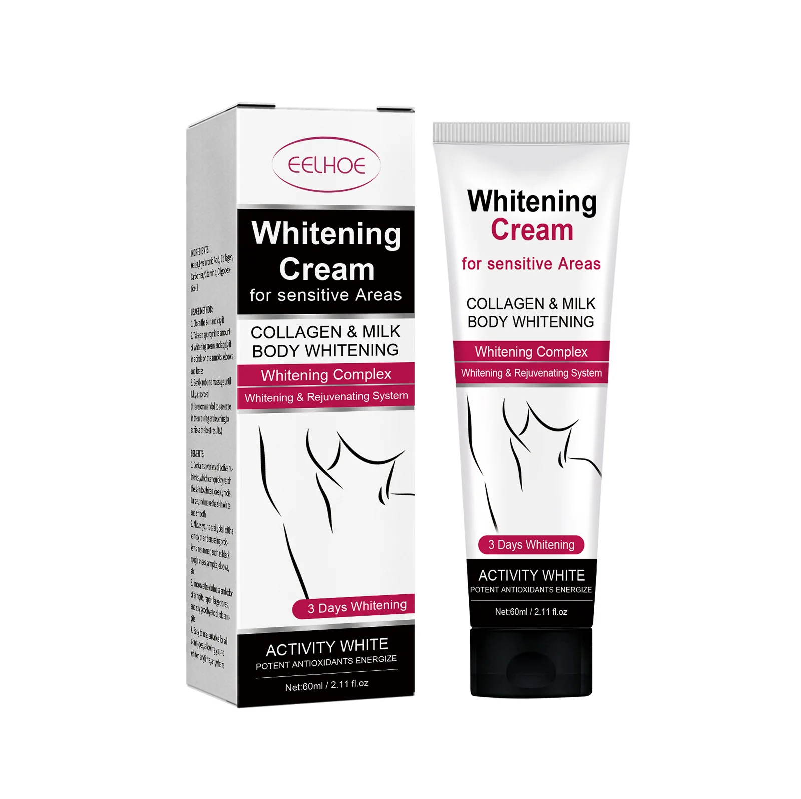 Crema blanqueadora para axilas, piernas, rodillas, codos, cuerpo ...