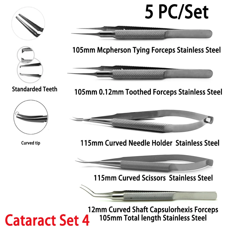 Oftalmologia Instrumentos Cataract Set Phaco Set Tweezers Needle ...
