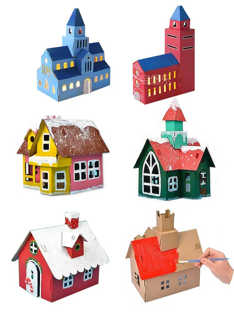 Cardboard Village Templates Kit Cardboard Christmas Village Etsy UK