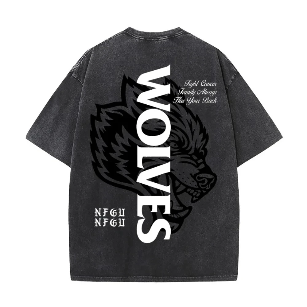 Darc-Wolves-camisetas-deportivas-Vintage-lavadas-para-hombre-ropa-de ...