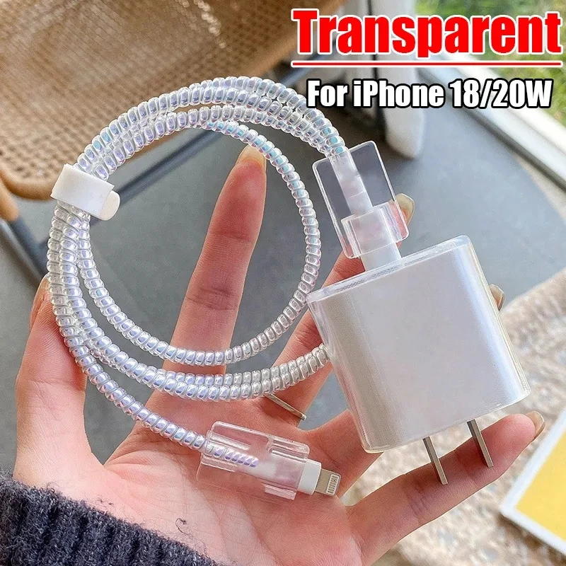Transparent-Cable-Winder-Protector-for-IPhone-18W-20W-Charger-Cover ...