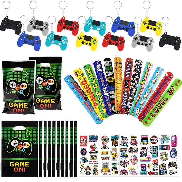 40-Pcs-Supplies-for-Kids-Party-Bag-Fillers-Slap-Bracelets-Keychains ...