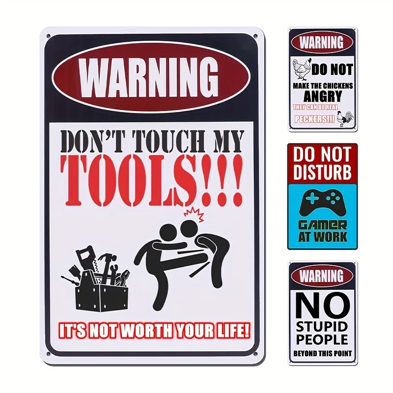 Don-t-Touch-My-Tools-Metal-Sign-Warning-Tin-Sign-Wall-Decor-Decorative ...