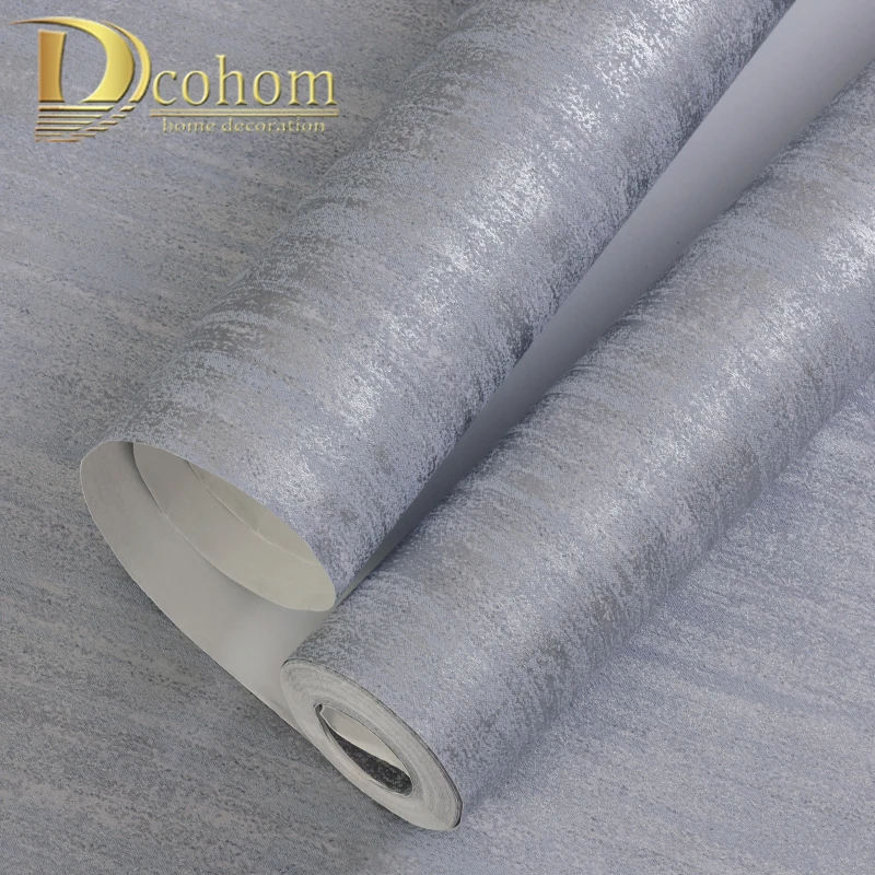 Grey Textured Simple Plain Embossed Wallpaper Roll Home Decor Living ...
