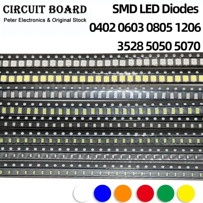 100pcs-0402-0603-0805-1206-1210-3528-5050-5730-Smd-Led-Red-Yellow-Green ...