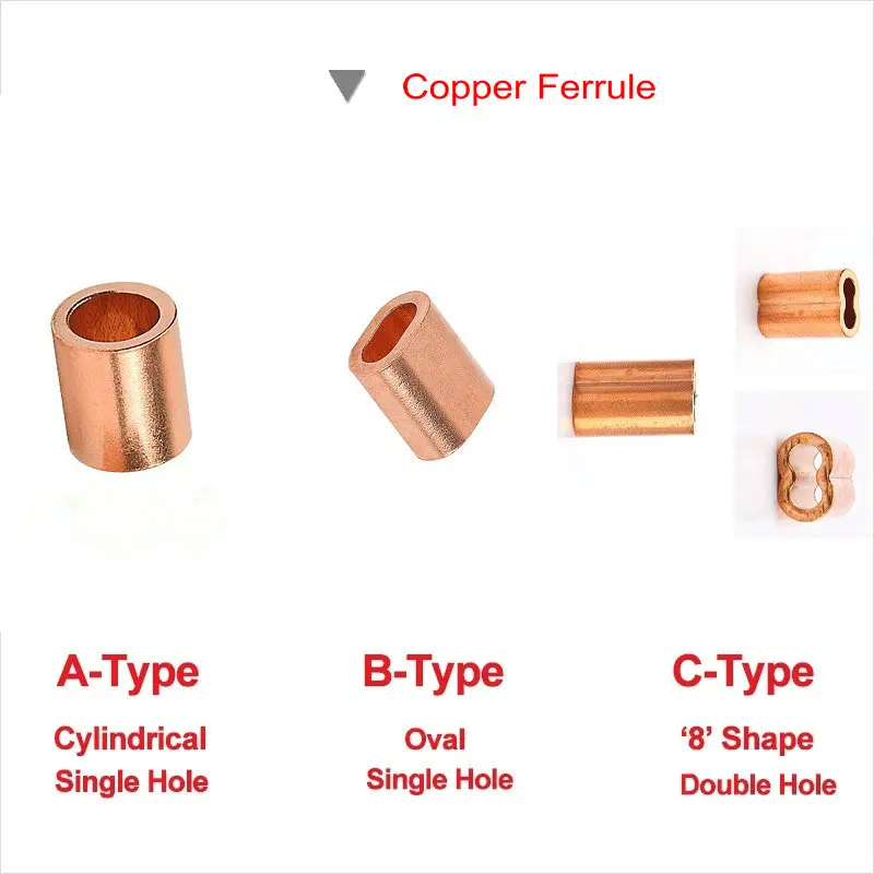 Wire-Rope-Cable-Fixing-Clip-Clamp-Red-Copper-8-Shape-Double-Hole-Oval ...
