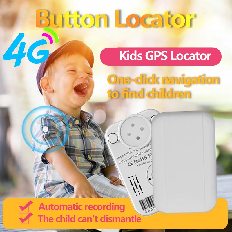 Button Gps Tracker For Kids 4g Lte Locator For Children Baby Abduction ...
