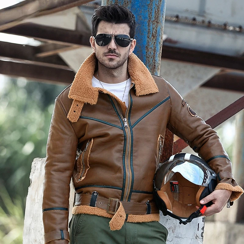 Winter-Leather-Jacket-Men-Fashion-Wool-Jackets-Outerwear-Bomber-Thick ...