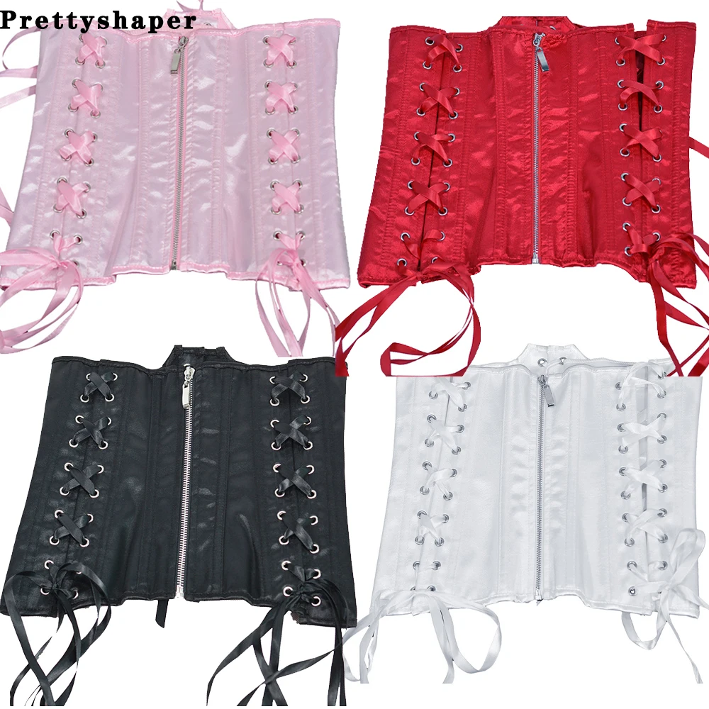 Women-Abdomen-Corset-Tight-Fitting-Lace-Up-FishBones-Underbust-Bustier ...