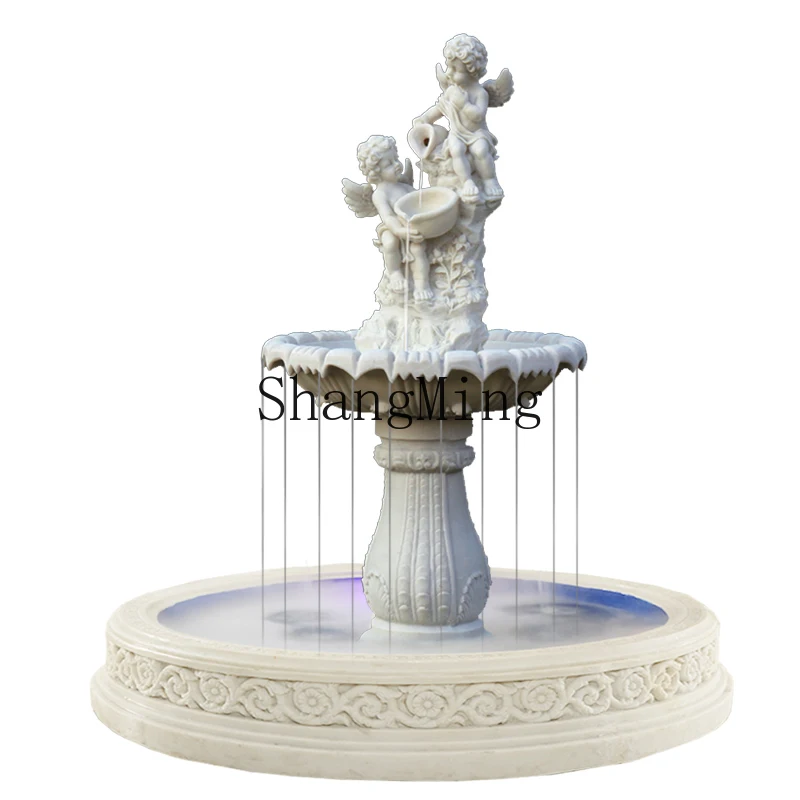 LXY running water fountain ornament large outdoor fish pond balcony ...