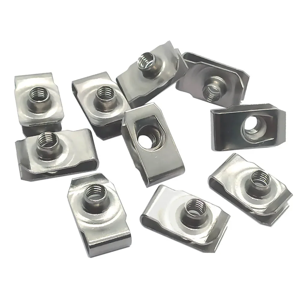 10pcs-304-Stainless-Steel-U-Type-Clips-with-Thread-M6-6mm-Reed-Nuts ...
