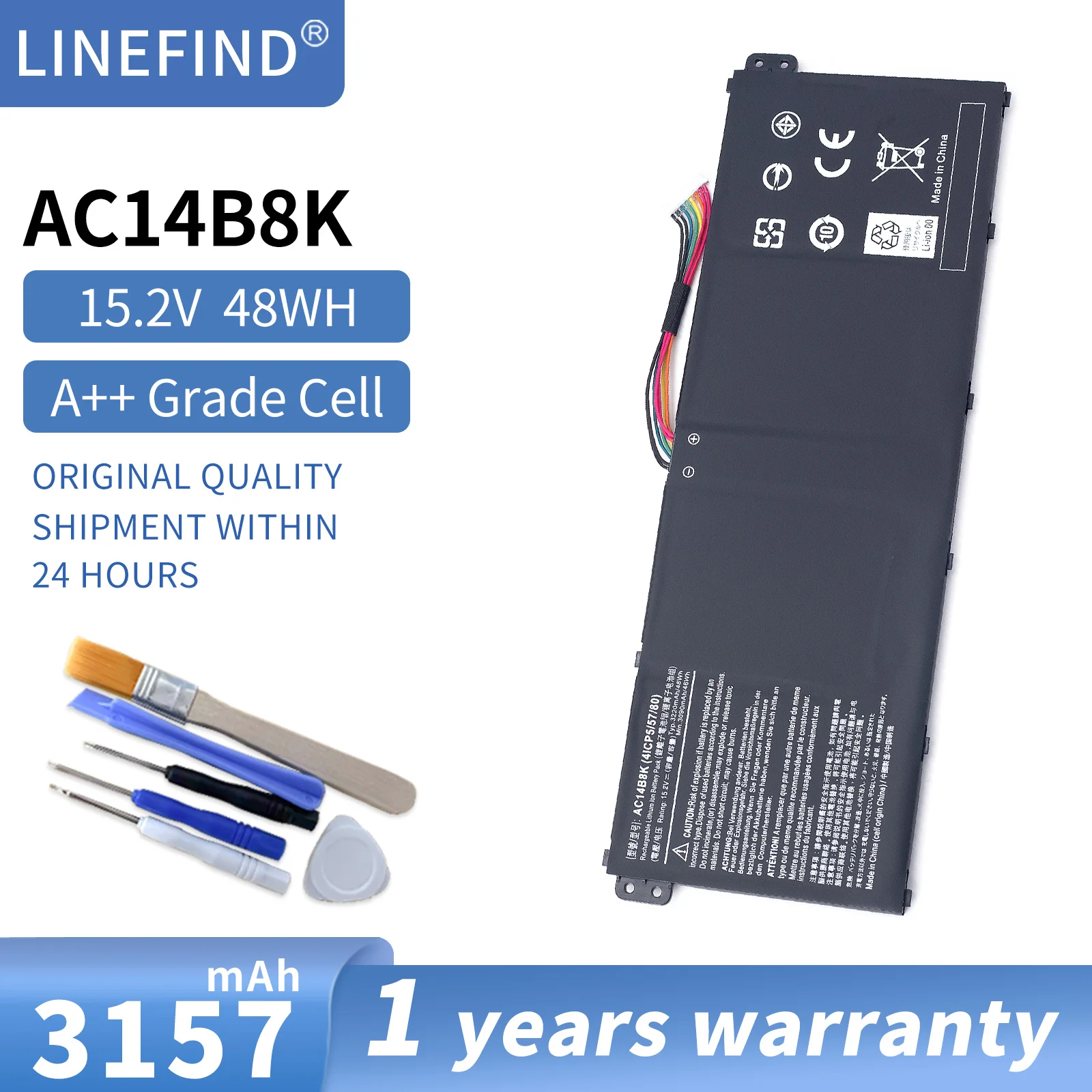 AC14B8K Batería para Acer Nitro 5 AN515 AN515-52 AN515-53 Aspire R3 ...