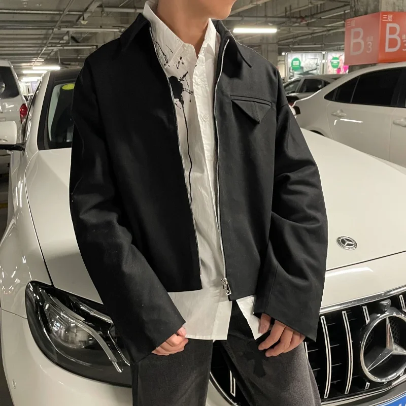 Gmiixder Short Lapel Jacket Men's Spring Autumn Vintage Handsome High ...