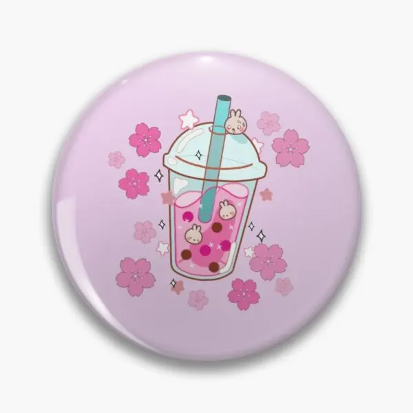 Sakura Boba Soft Button Pin Lapel Pin Women Funny Clothes Collar ...