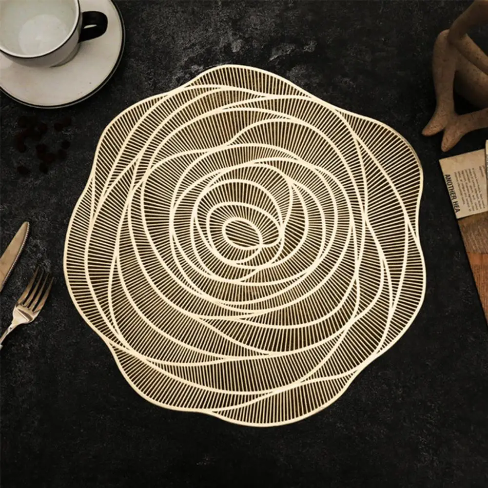 Heat-Dissipation-Placemat-Non-slip-Table-Mat-Waterproof-Bronzing-Rose ...