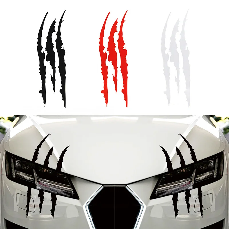 Auto Car Sticker Reflective Monster Claw Scratch Stripe Marks Headlight ...