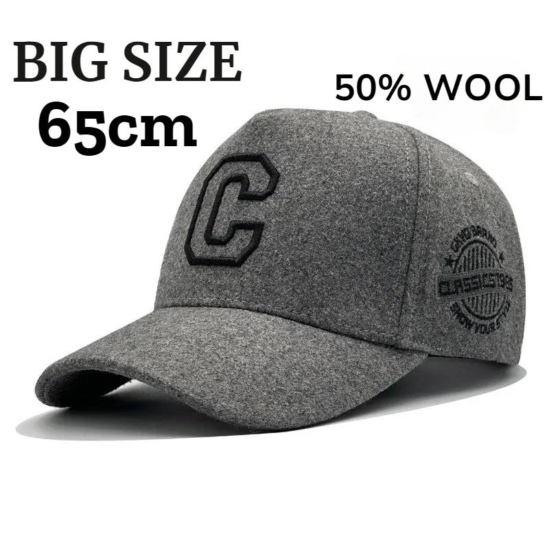 Winter Big Size 65cm Baseball Caps Men XL 63cm 64cm Oversize Big Head ...