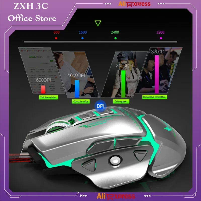 X400-Mechanical-Mouse-11-Key-Color-Macro-Programming-Detachable ...