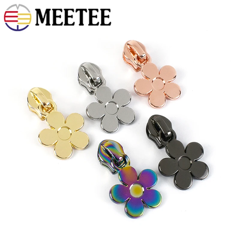 5-10-20Pcs-5-Nylon-Zipper-Puller-Head-Clothes-Bag-Decorative-Flower-Zip ...