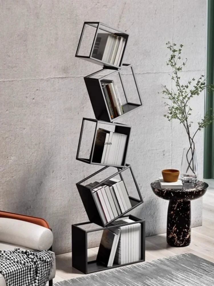 Irregular-Corner-Vertical-Bookshelf-Floor-To-Floor-Storage-Shelf ...