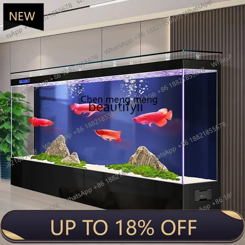 P178 New fish tank aquarium living room household floor ultra-white ...