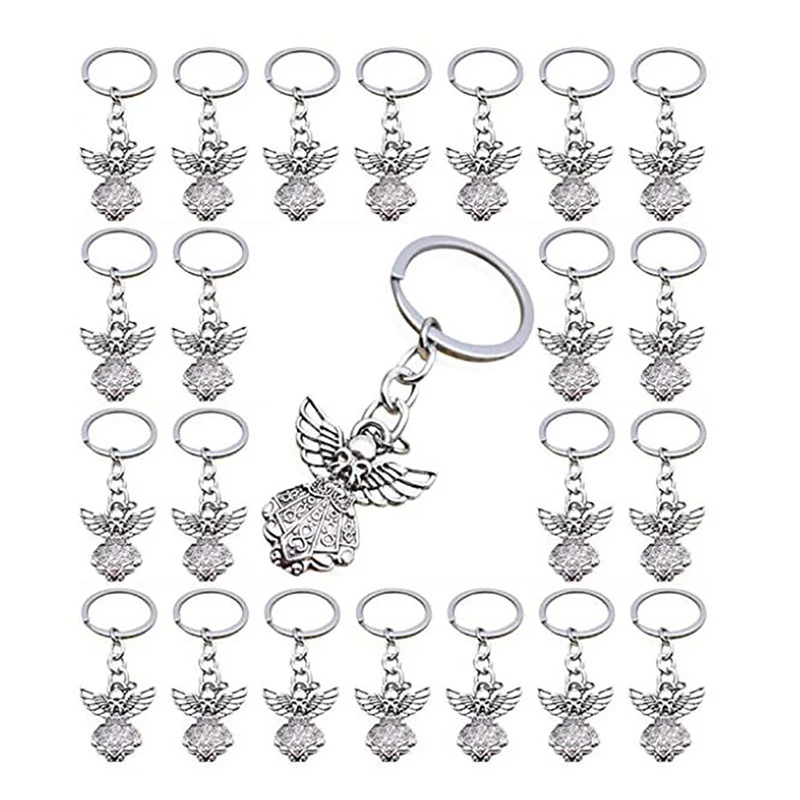 30pcs-Guardian-Angel-Key-Ring-Pendant-Charm-Metal-Keychain-For-Wedding ...