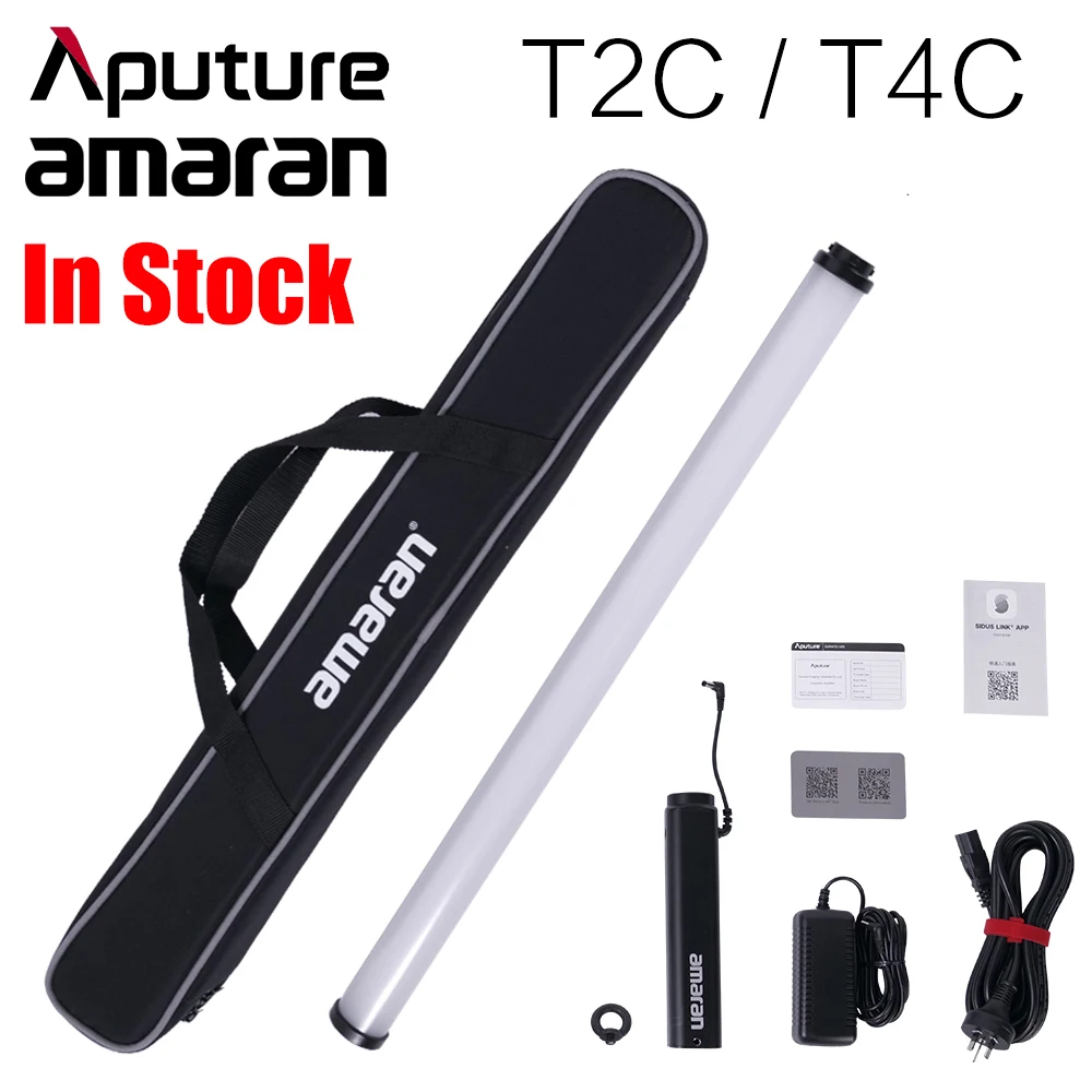 Aputure Amaran T2C T4C RGB 튜브 라이트 스틱, LED 풀 컬러, 2500 7500K 비디오 라이트, 라이브 ...