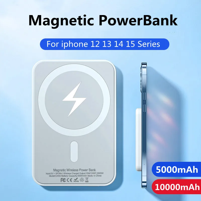 Magnetic-Power-Bank-for-iPhone-External-Battery-10000mAh-Portable ...