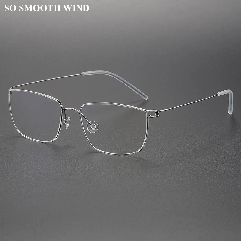 Denmark-Brand-Screwless-Glasses-Frame-Men-Women-Square-Titanium-Rim ...