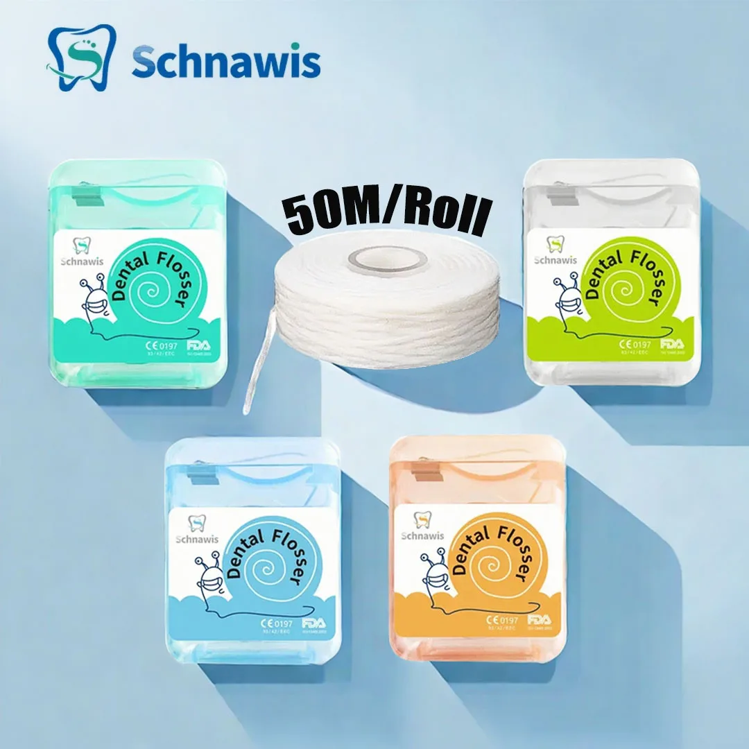 50M-Roll-Dental-Flosser-Built-in-Spool-Wax-Nylon-PTFE-Macromolecule ...