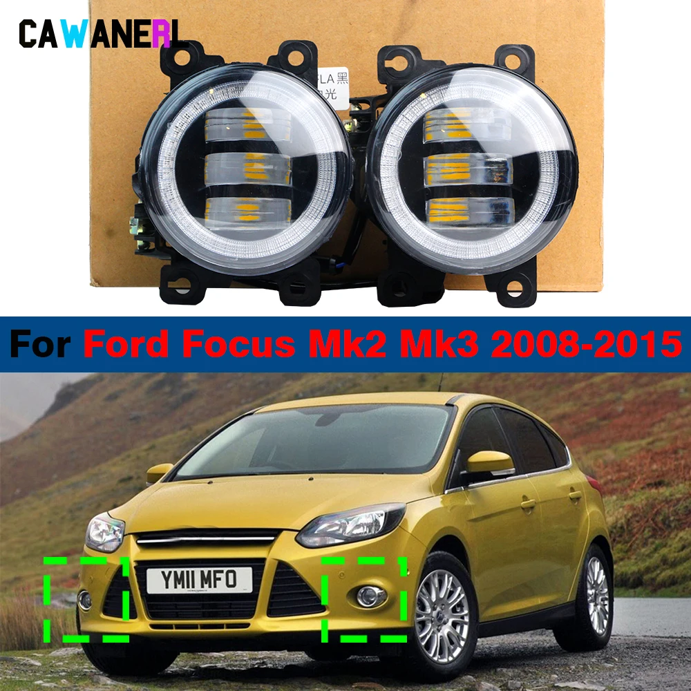 2-Pieces-30W-H11-Adjustable-Car-LED-Fog-Light-Angel-Eye-Daylight-DRL ...