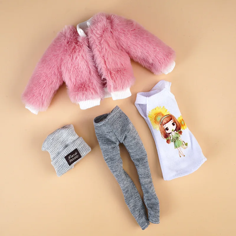 New-30cm-Doll-s-Clothes-Suit-Dress-Up-Accessories-Plush-Coat-and-Skirt ...