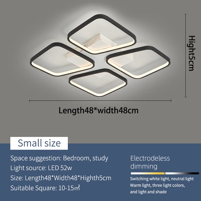 Modern Lustre LED luzes de teto, sala de estar, quarto, jantar, lâmpada ...