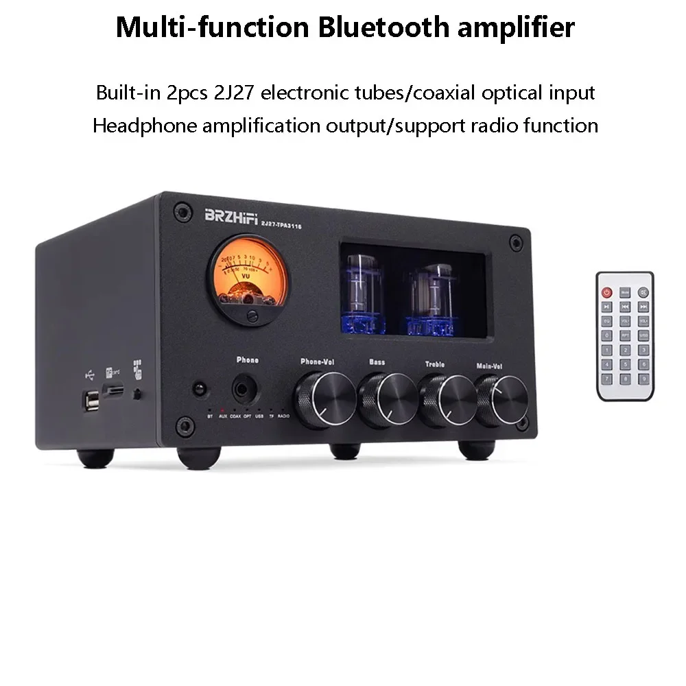 HIFI Tube Audio Power Amplifier 100W Output Power Bluetooth 5.0 Mini ...