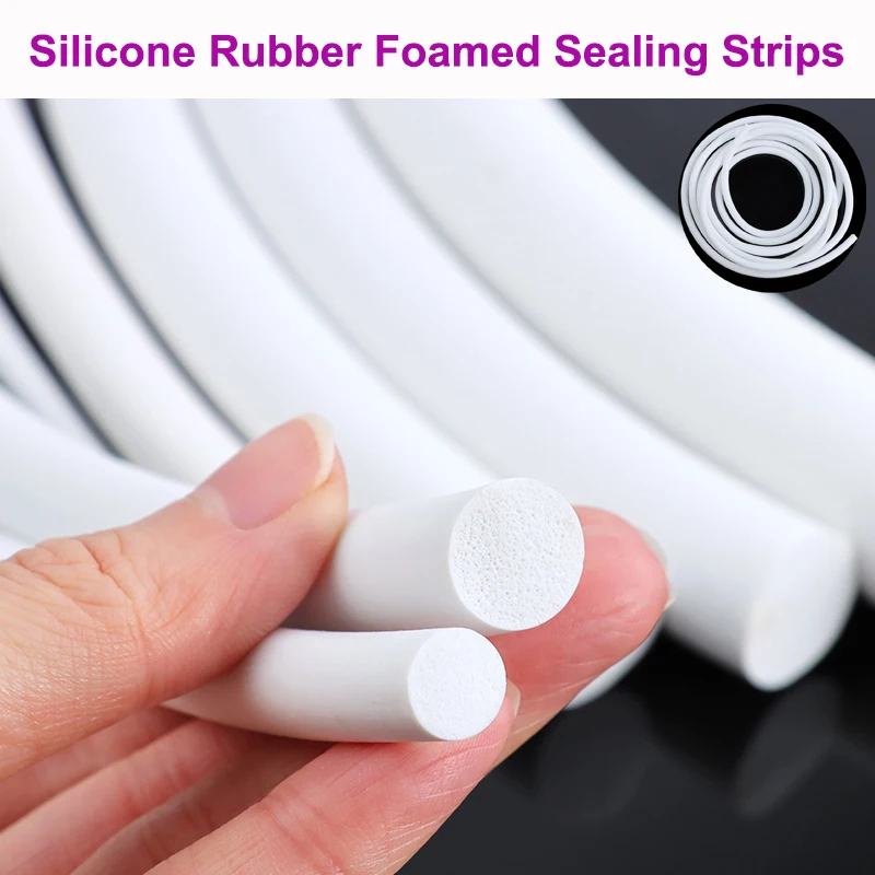 1-2-5m-White-Silicone-Rubber-Sponge-Strip-Round-Diameter-1-25mm-Backer ...