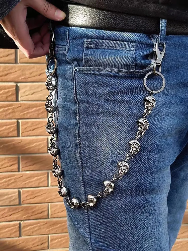 Gothic-Punk-Men-s-Belt-Keychain-Vintage-Skull-Metal-Hip-Hop-Rock-Jeans ...