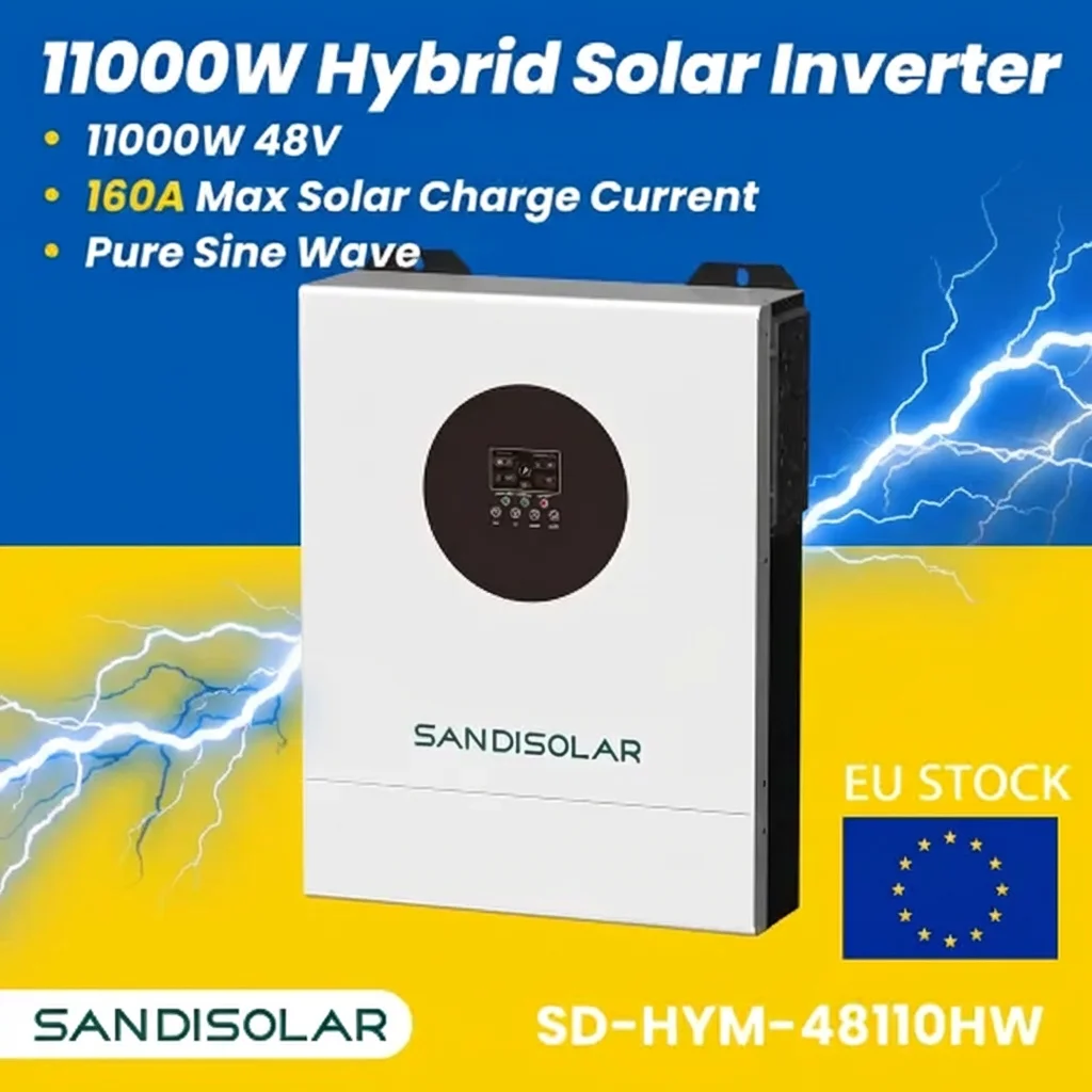 SANDISOLAR Hybrid Solar Inverter 11000W 48V Dual Input MPPT 160A 500V ...
