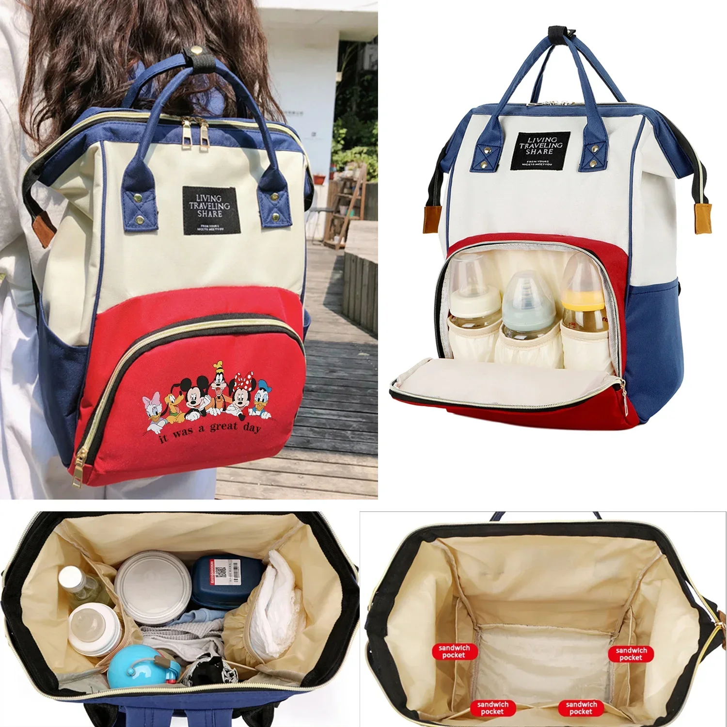 Mickey-Mouse-Minnie-Disney-Backpack-Parent-Maternity-Nappy-Bag-Large ...