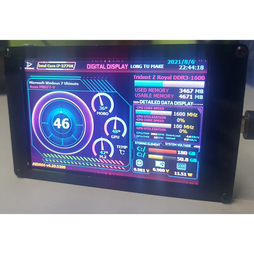 3.5 Inch Ips Lcd Monitor Display Usb2lcd Usb Display Sub-screen Support ...