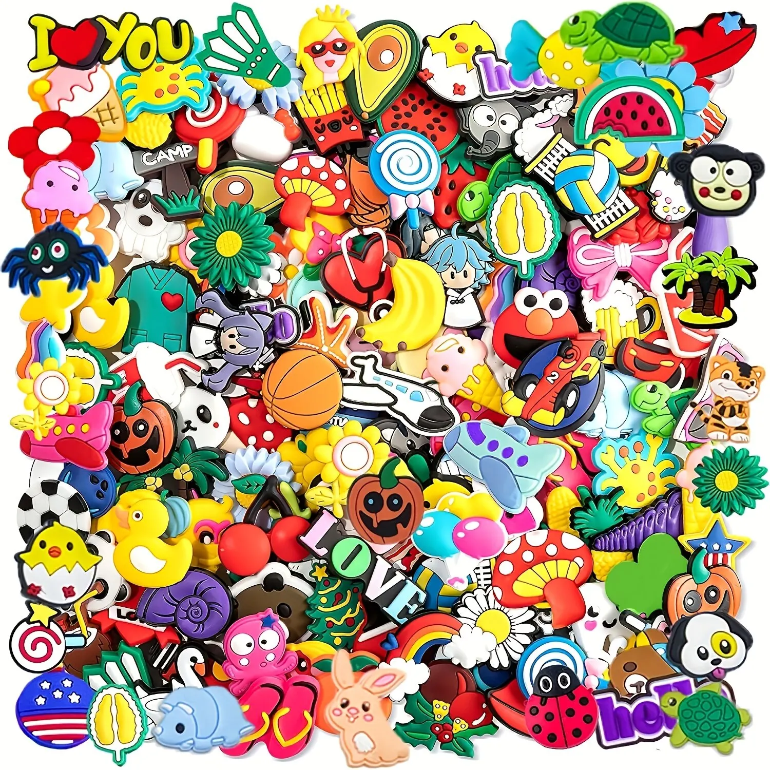 40 Pcs Random Cartoon Shoe Decoration Charms For Croc Jibbtz Bubble ...