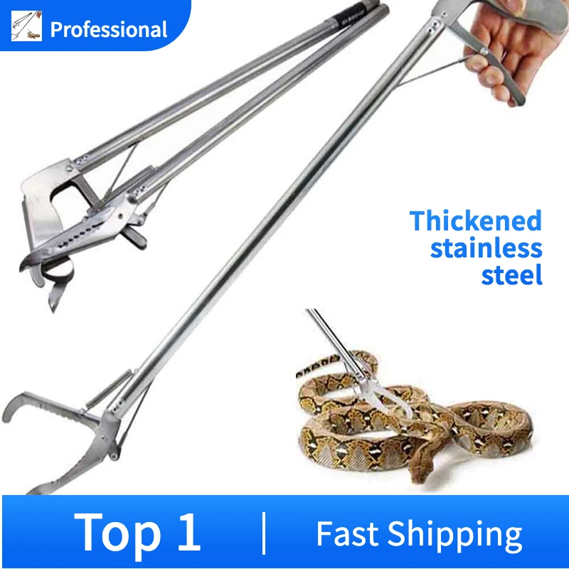1-5M-Foldable-Snake-Catcher-Tongs-Multipurpose-Stainless-Steel-Wide-Jaw ...