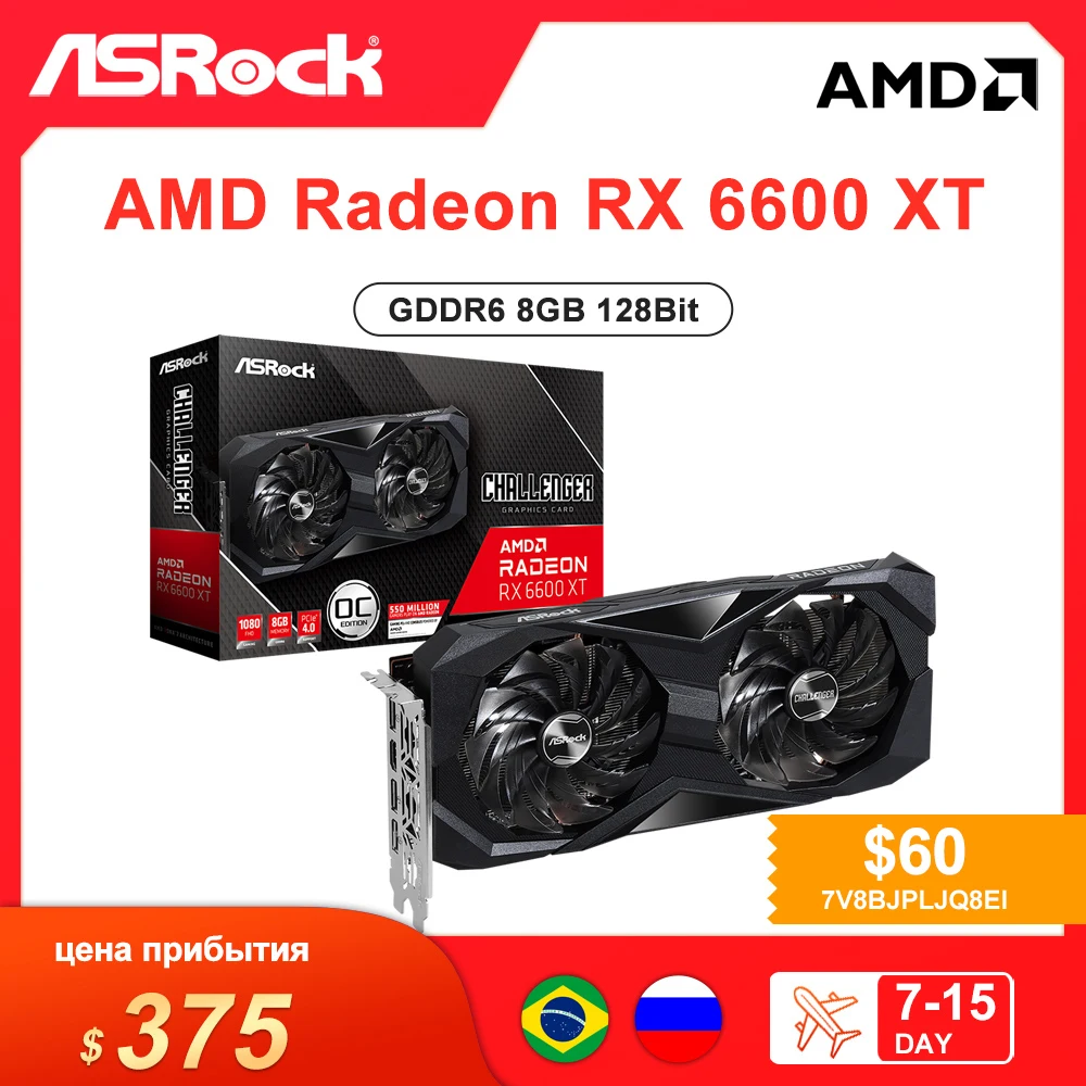 Asrock New Amd Radeon Rx 6600 Rx 6600m Graphic Card 8gb Gddr6 128-bit ...