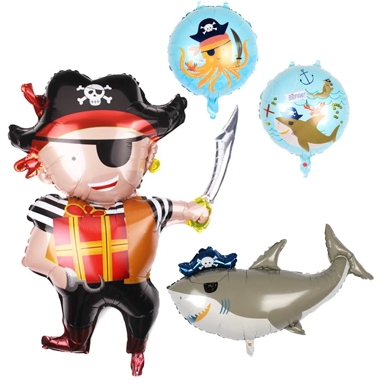 Cartoon-Pirate-Birthday-Balloon-Children-Toy-Floating-Shark-Balloon ...
