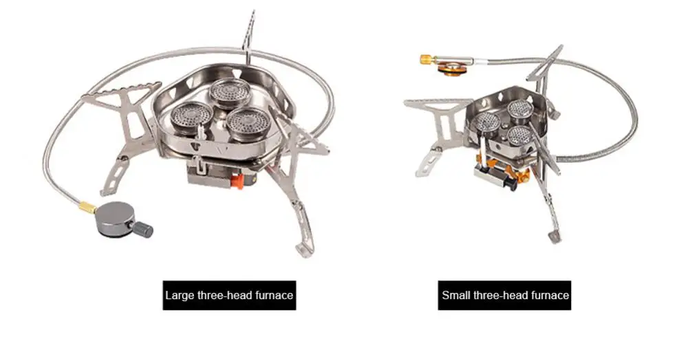 1Pcs Camping Gas Stove 5800w 3 Head Gas Burner Tourist Strong Fire ...