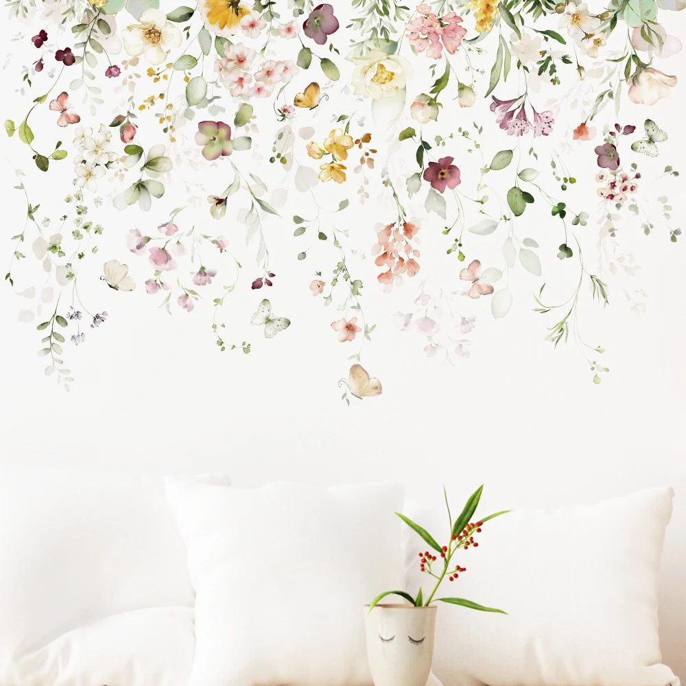 Nordic-Butterfly-Leaf-Wall-Stickers-for-Living-room-Bedroom-Wall-Decor ...