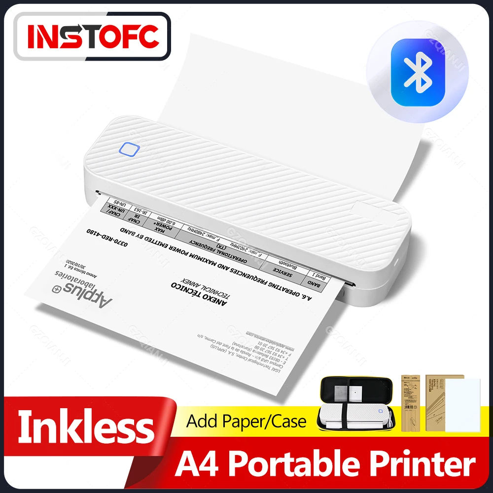 Wireless-Mini-A4-Thermal-Printer-Inkless-Portabl-Bluetooth-A4-Paper ...