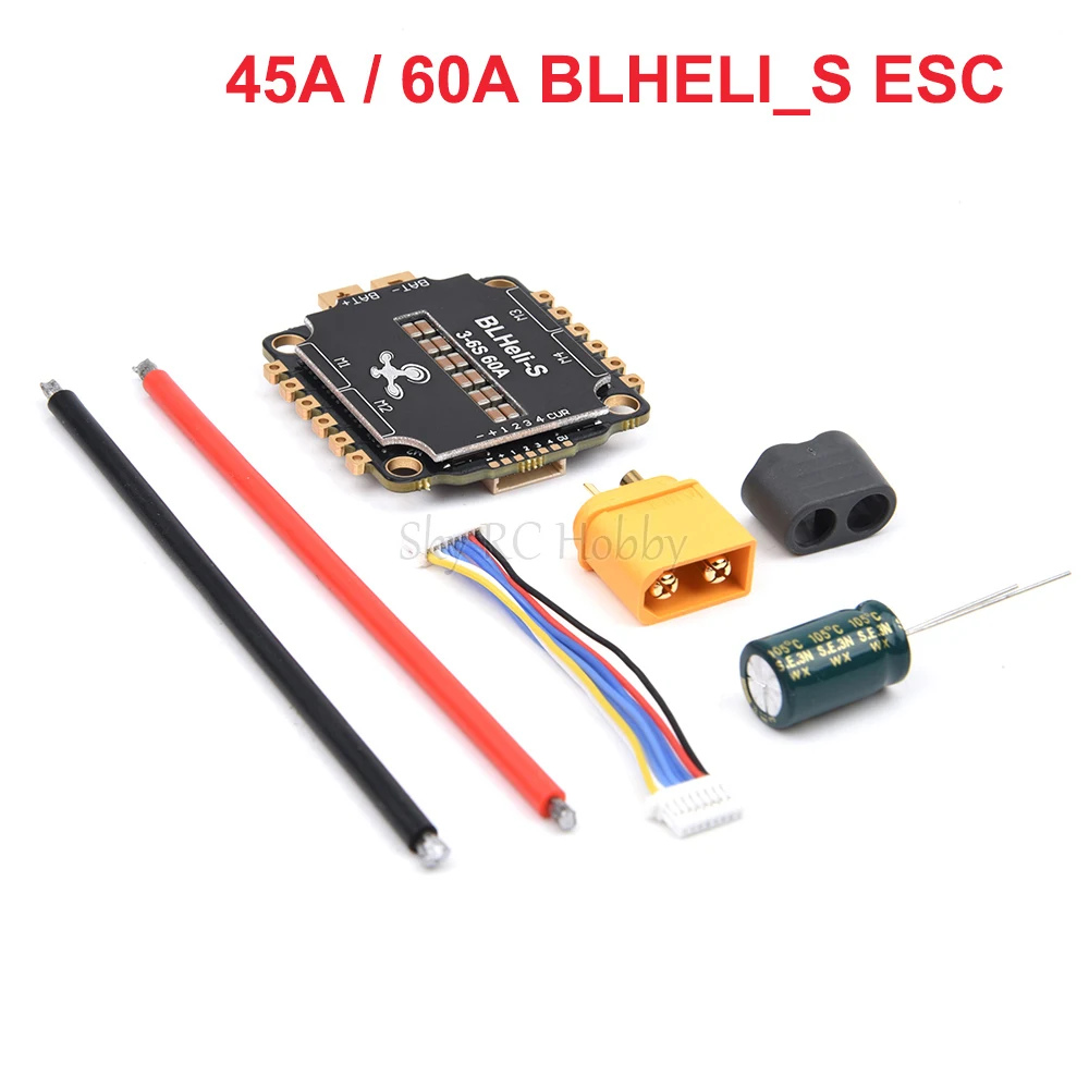 45A / 60A BLHELI_S 4IN1 3-6S Brushless ESC Support DShot 300-600 / Multishot / Oneshot / PMW 30. ...