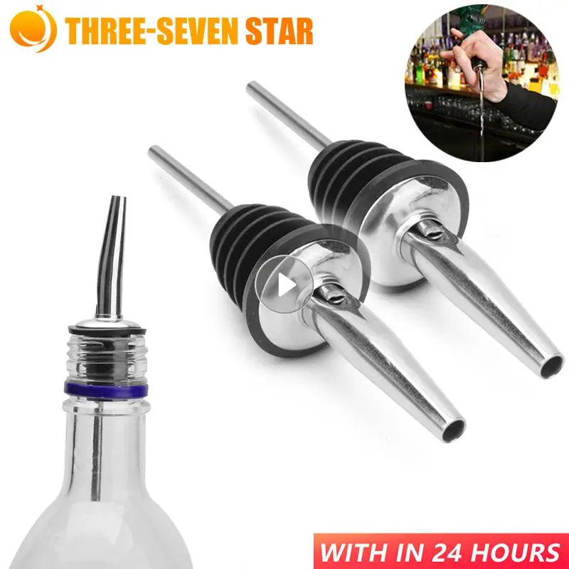 Stainless-Steel-Liquor-Spirit-Pourer-Flow-Plastic-Wine-Bottle-Pour ...